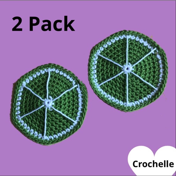 Hand Crafted | Dining | New Crochet Lime Slice Coasters 2 Pack | Poshmark